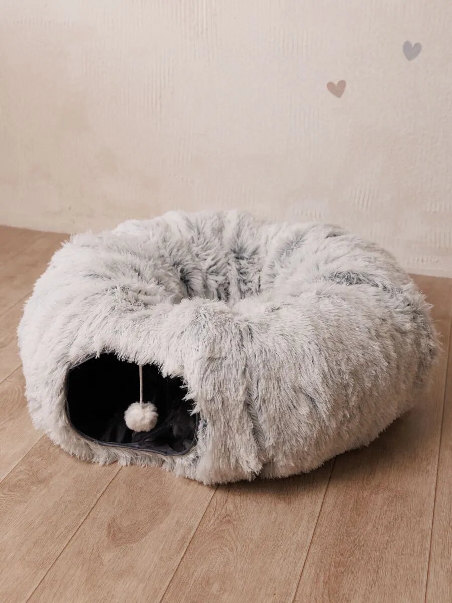 Тоннель лежанка для кошек и собак, домик с игрушкой для собак, котов 3в1