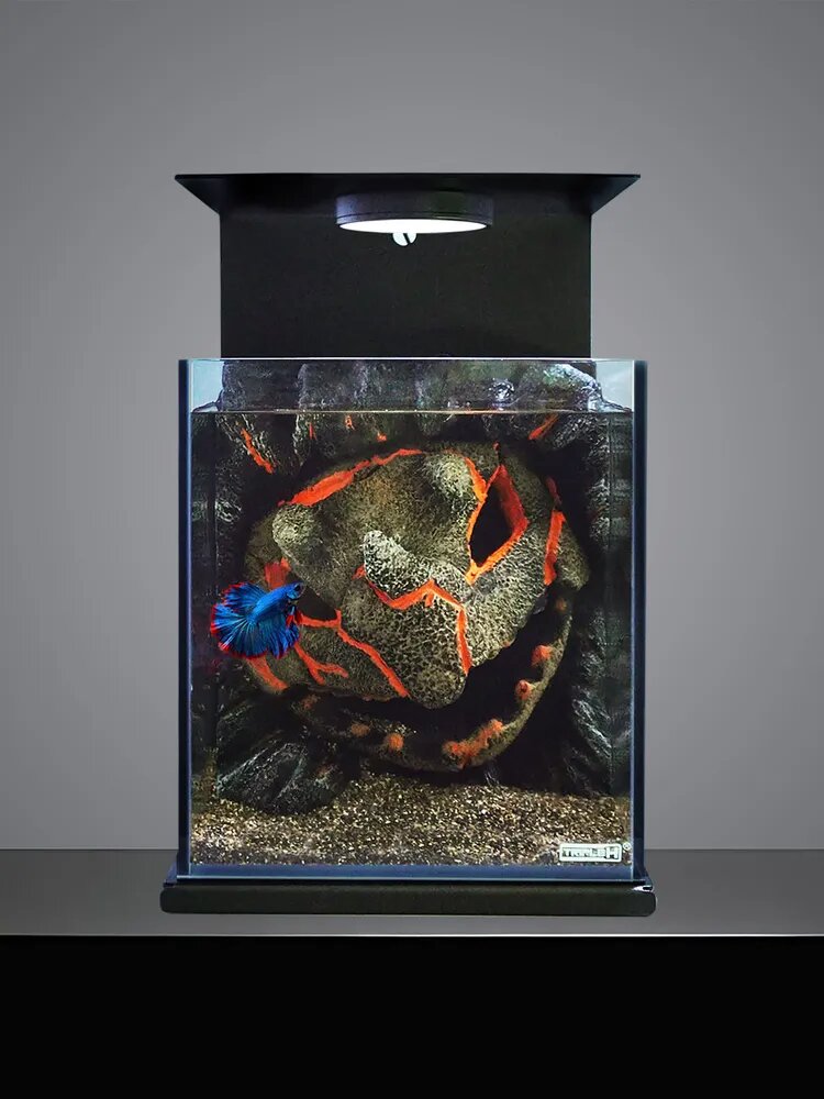 Подсвечиваемый аквариум объемом 15 литров с компактной пещерой и украшением для аквариума с рыбками беттанета