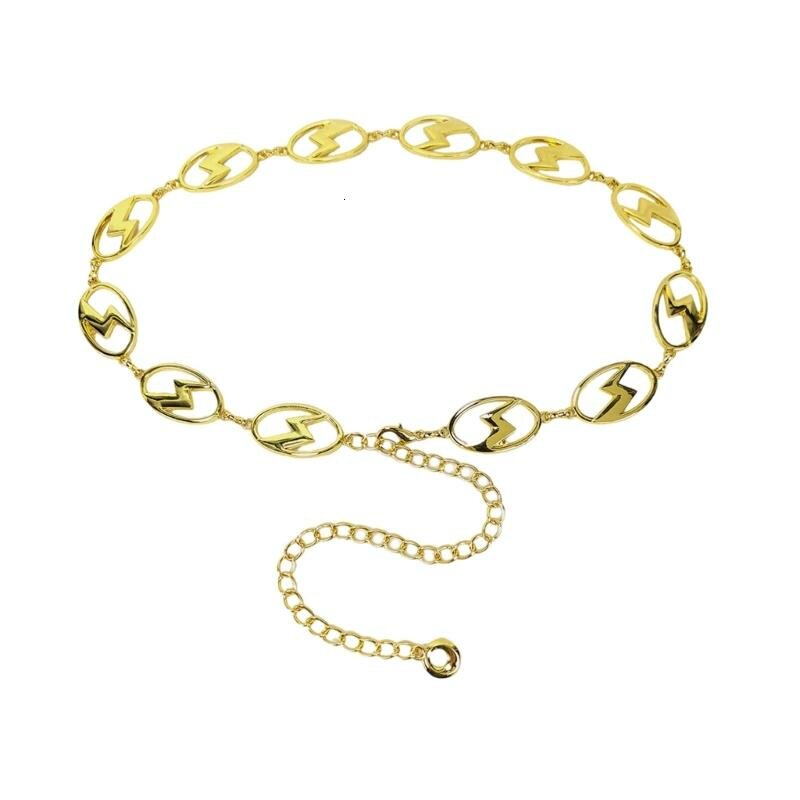 Пояса, Серебряный металлический пояс-цепочка-Золото