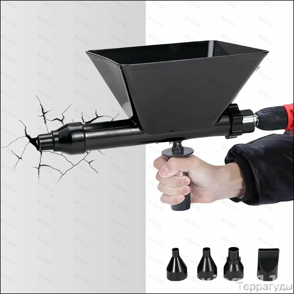 Эксклюзивный металлический инструмент для затирки швов с четырьмя сменными насадками, электрическая модель для распыления раствора
