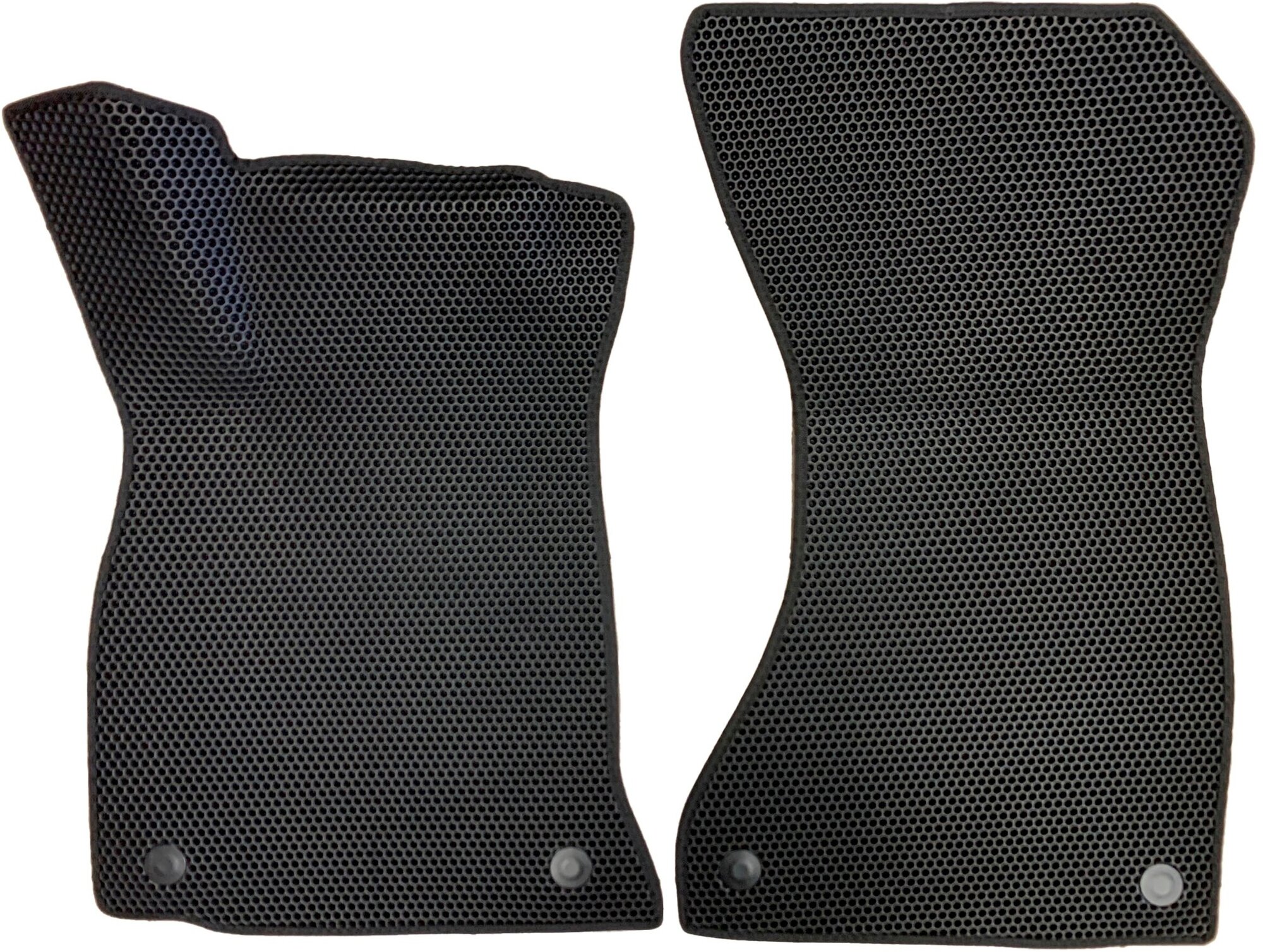 Автомобильные коврики ЕВА для Audi A4 (B9) 2015-н. в. передние / Ауди А4 (В9) / Черные с черной окантовкой