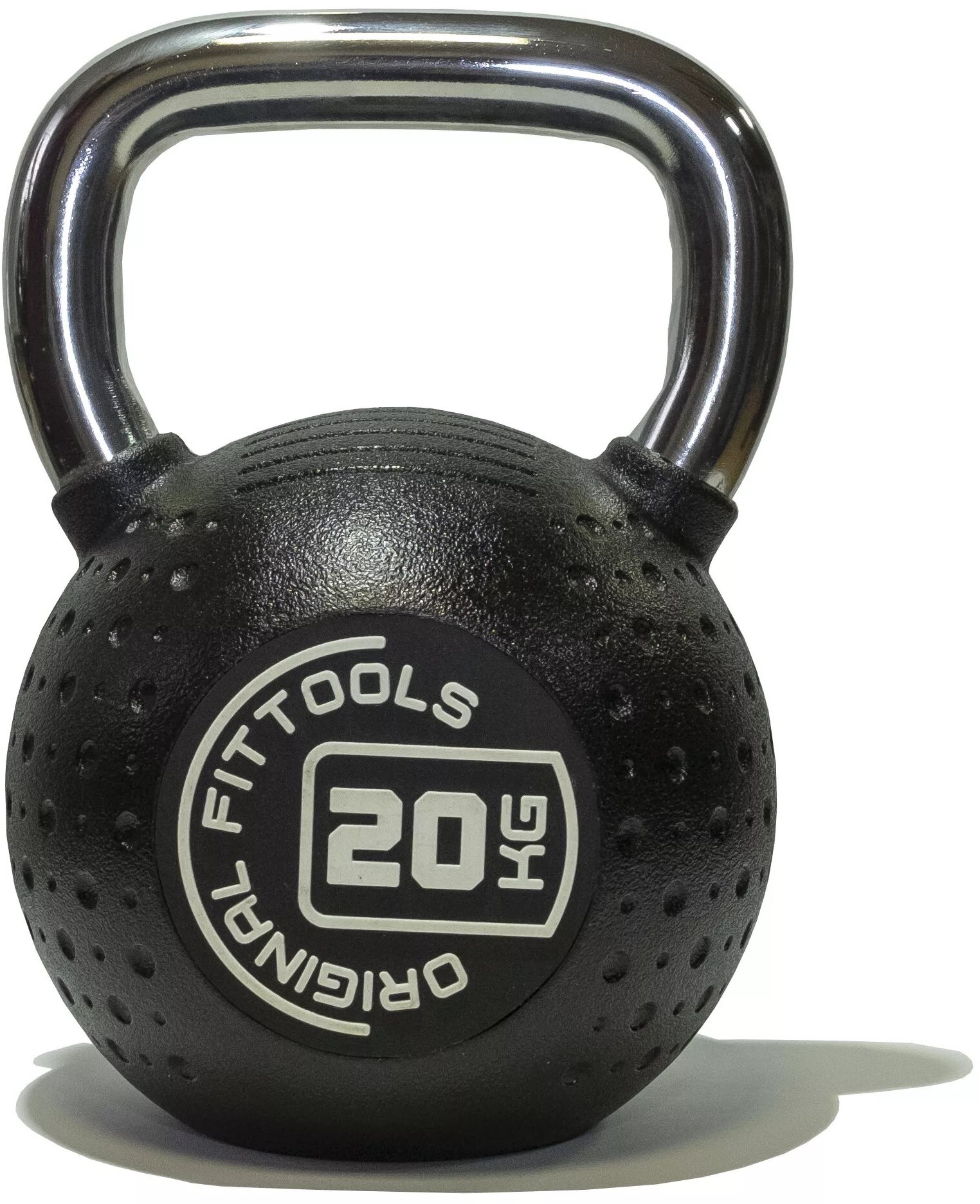 Гиря 20 кг с хромированной ручкой полиуретановая (CPU)