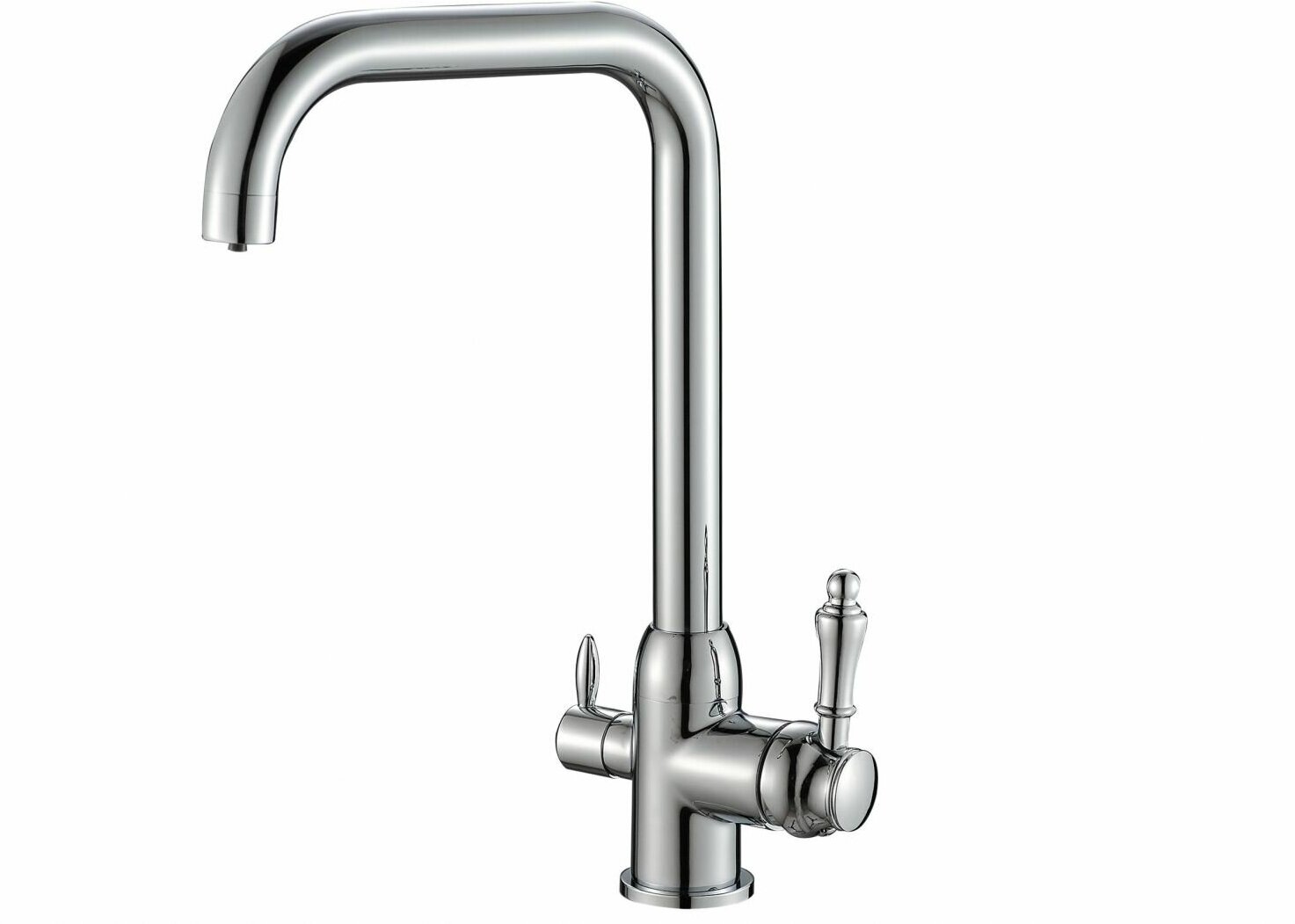 Смеситель ZorG Steel Hammer SH 725 CR для кухонной мойки, хром полированный, под фильтр 2в1, классический