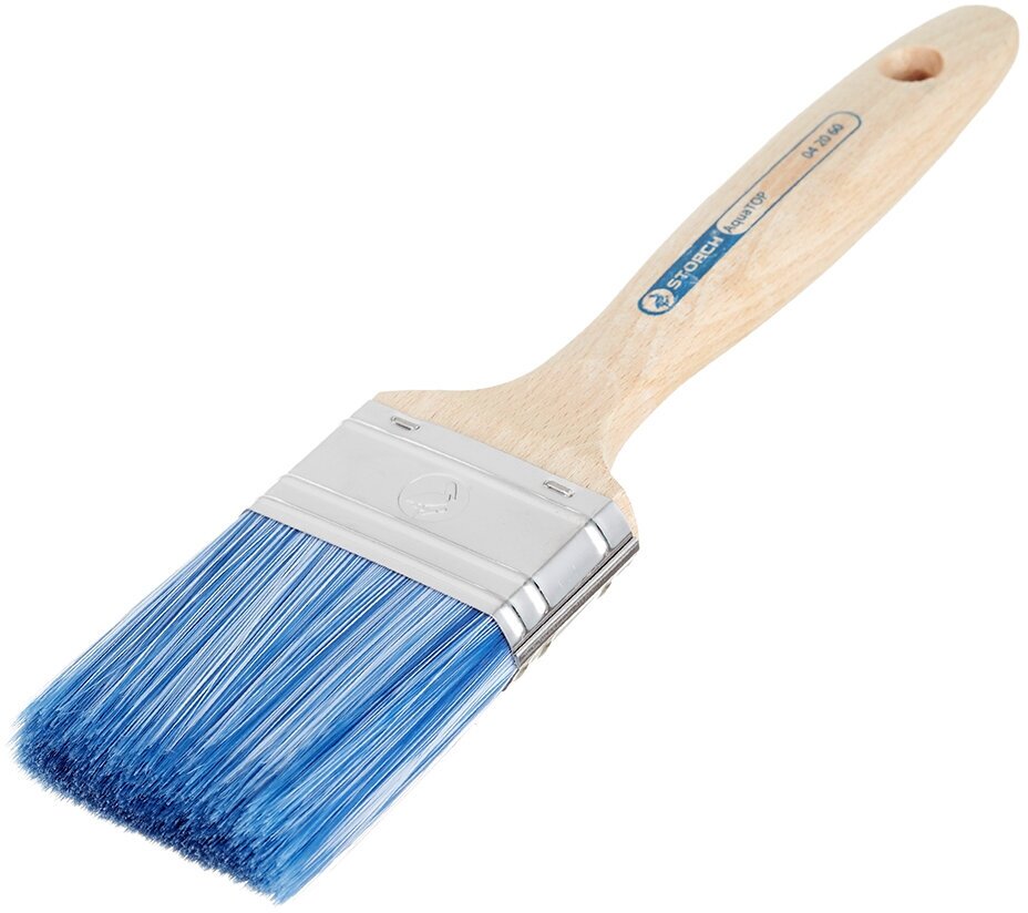 Кисть плоская искусственная щетина деревянная ручка Storch AquaTop 60х19 мм для красок на водной основе