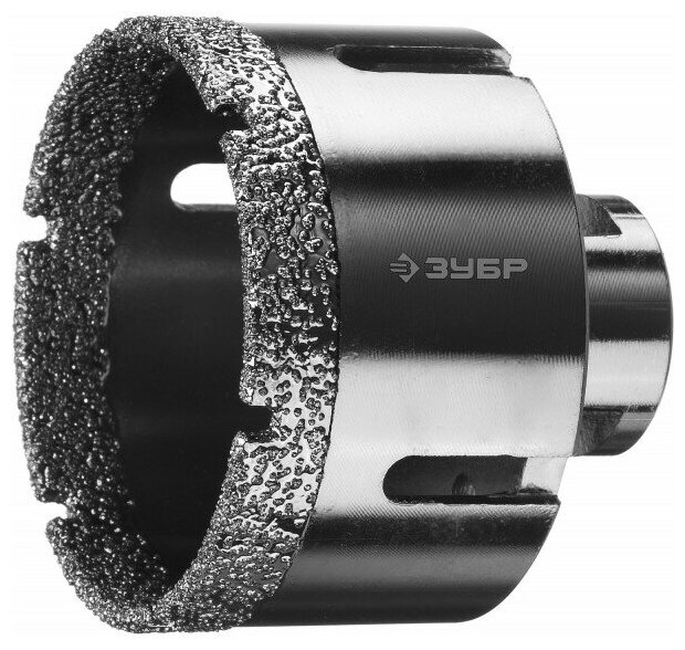 Алмазная коронка ЗУБР "профессионал" универсальная для УШМ, сухое сверление, алмазы на вакуумной пайке, посадка М14, d=68мм 29865-68