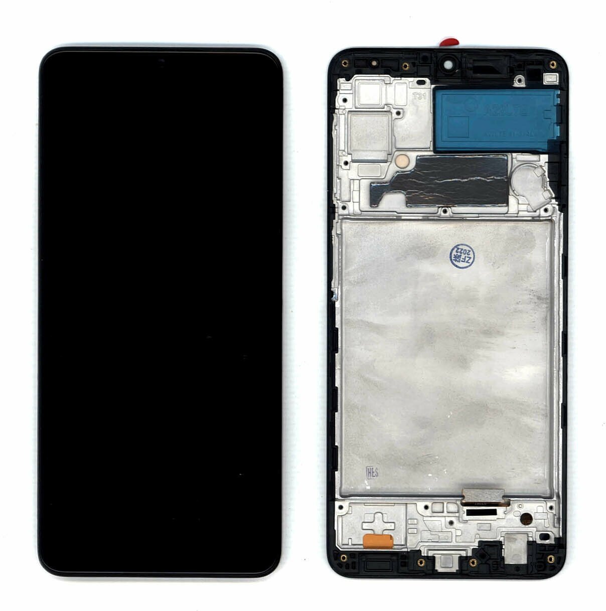 Дисплей для Samsung Galaxy A22 SM-A225F в сборе с тачскрином и рамкой (OLED) черный