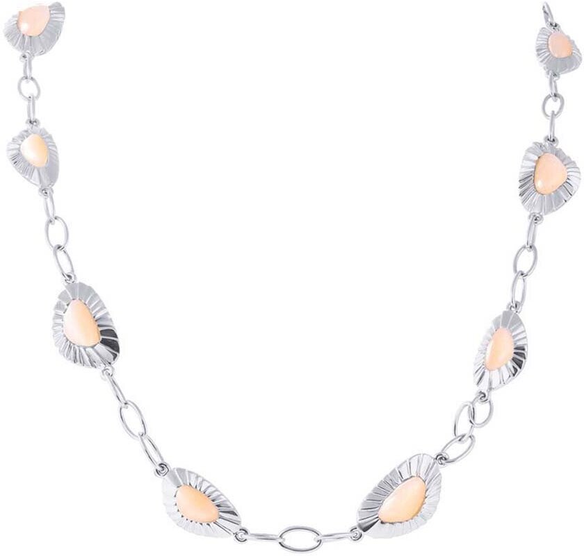 Колье, серебро, 925 проба, родирование, лунный камень