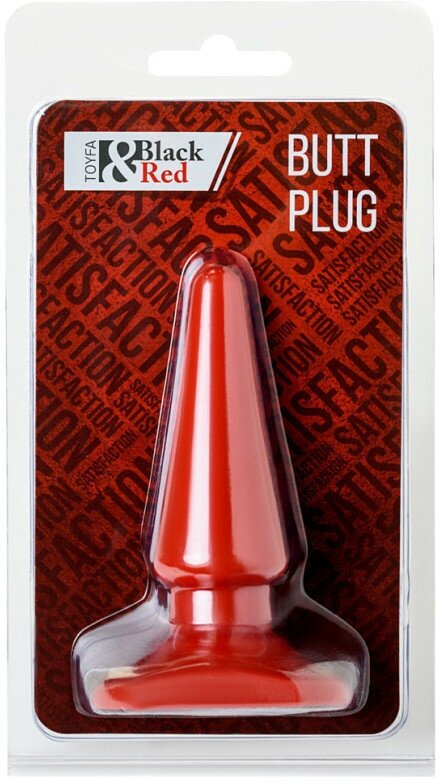 Анальная втулка TOYFA BLACK&RED, ПВХ, красный, 10 СМ
