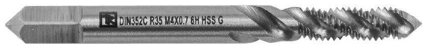 Thorvik MTG407SF Метчик машинно-ручной T-DRIVE со спиральной канавкой для глухих отверстий с направляющей в наборе М4х0.7, HSS-G