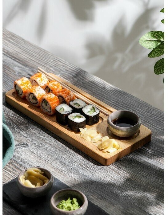 Блюдо для подачи Adelica «Роллы и Суши», 30×13×1,8 см, массив берёзы