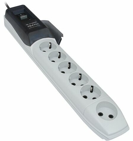 Сетевой фильтр ZIS Сетевой фильтр на 6 розеток ZIS Pilot-Pro, белый (5.0м)