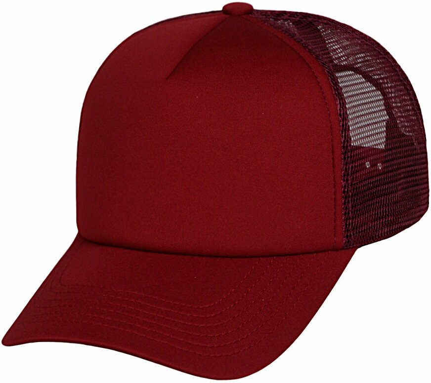 Бейсболка 701-5-1 Пятипанельная однотонная бейсболка с сеткой полиэстер для мужчин