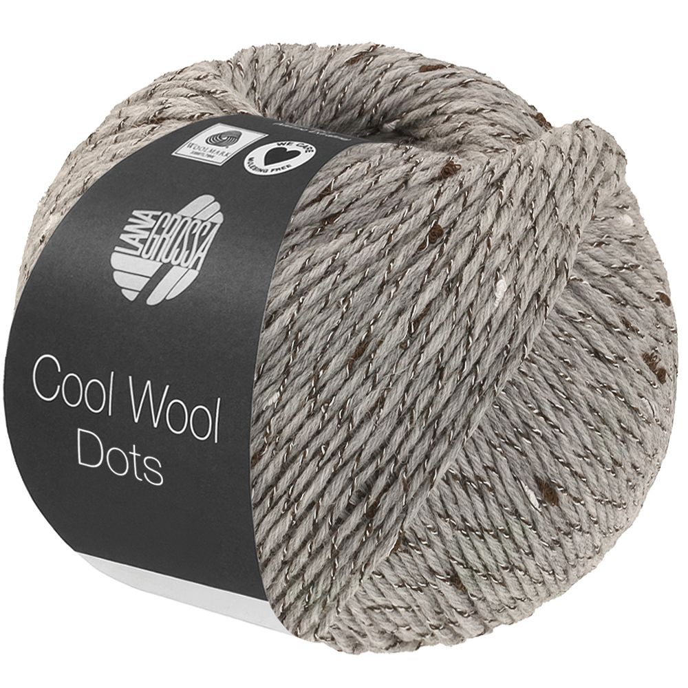 Пряжа для вязания Lana Grossa Cool Wool Dots (09 Светло-серый/Hellgrau) 4 мотка 50 г/155 м