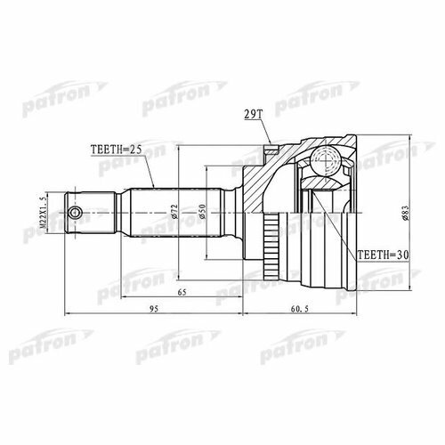 ШРУС Patron PCV1721 для Hyundai Lantra II