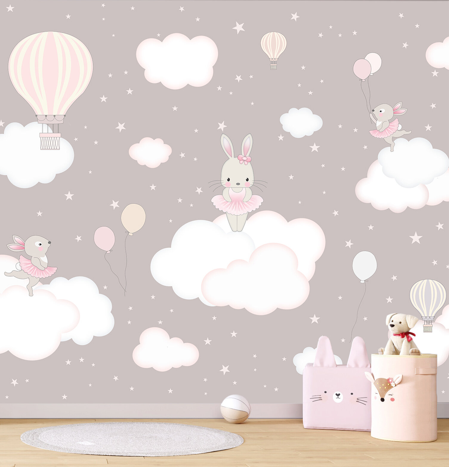 Фотообои Флизелиновые с виниловым покрытием Детские Облака 300х270 см