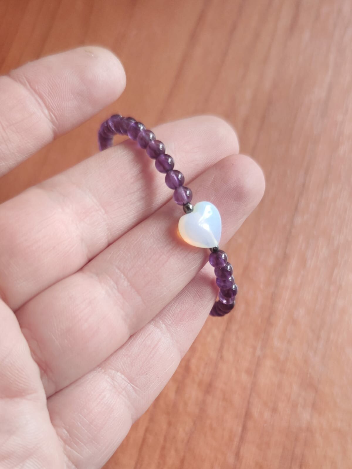 Браслет, аметист, лунный камень