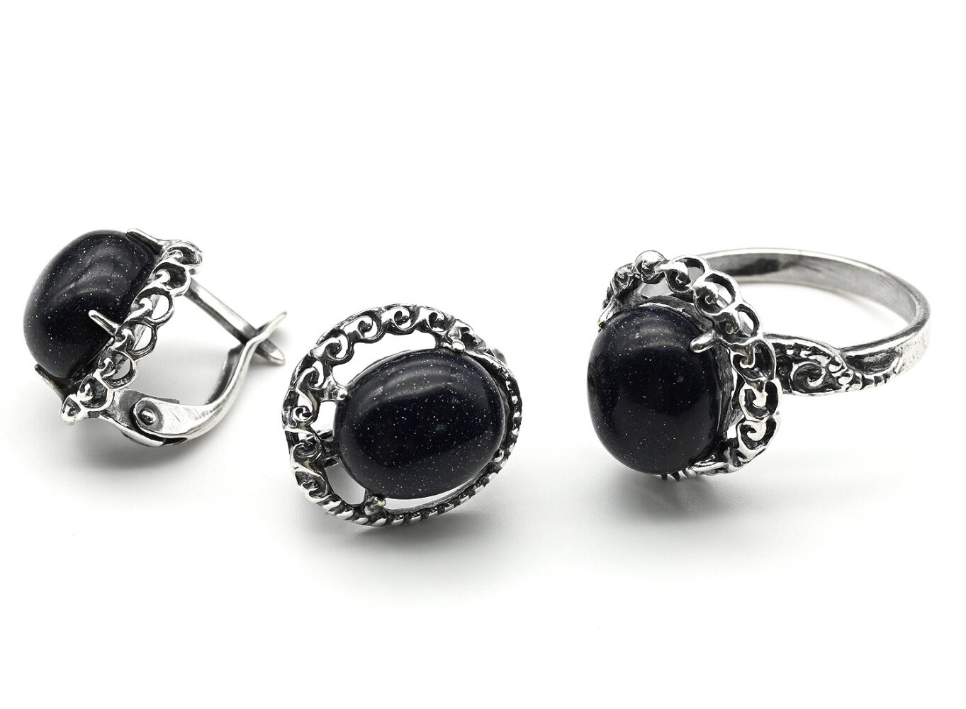 Серьги, авантюрин