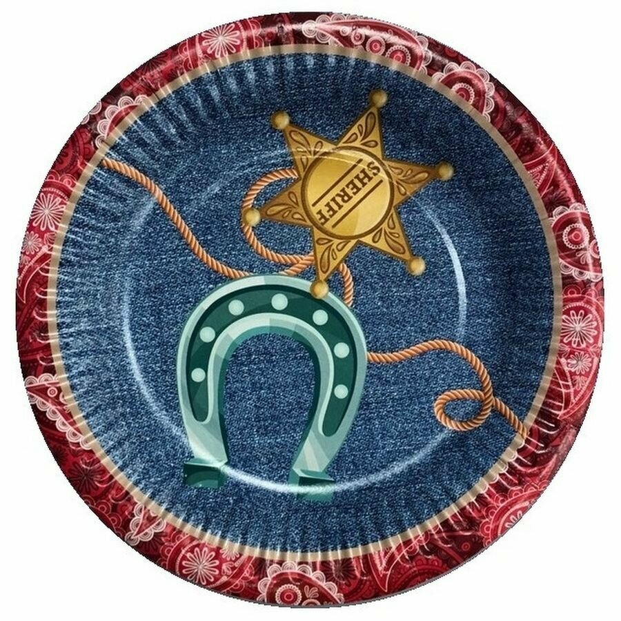 Тарелки Ковбойская вечеринка, 6шт, 18см