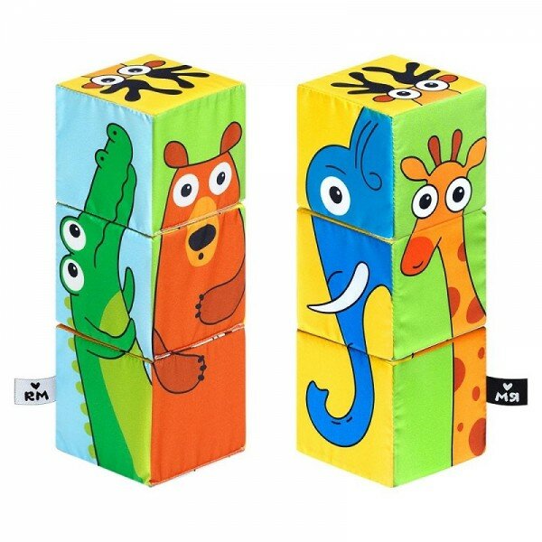 Игрушка Мяшечки Кубики Дикие животные, арт. М102