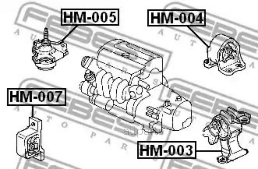 FEBEST HM-005 подушка двигателя правая (HONDA CR-V RD4/RD5/RD6/RD7/RD9 2001-2006) FEBEST