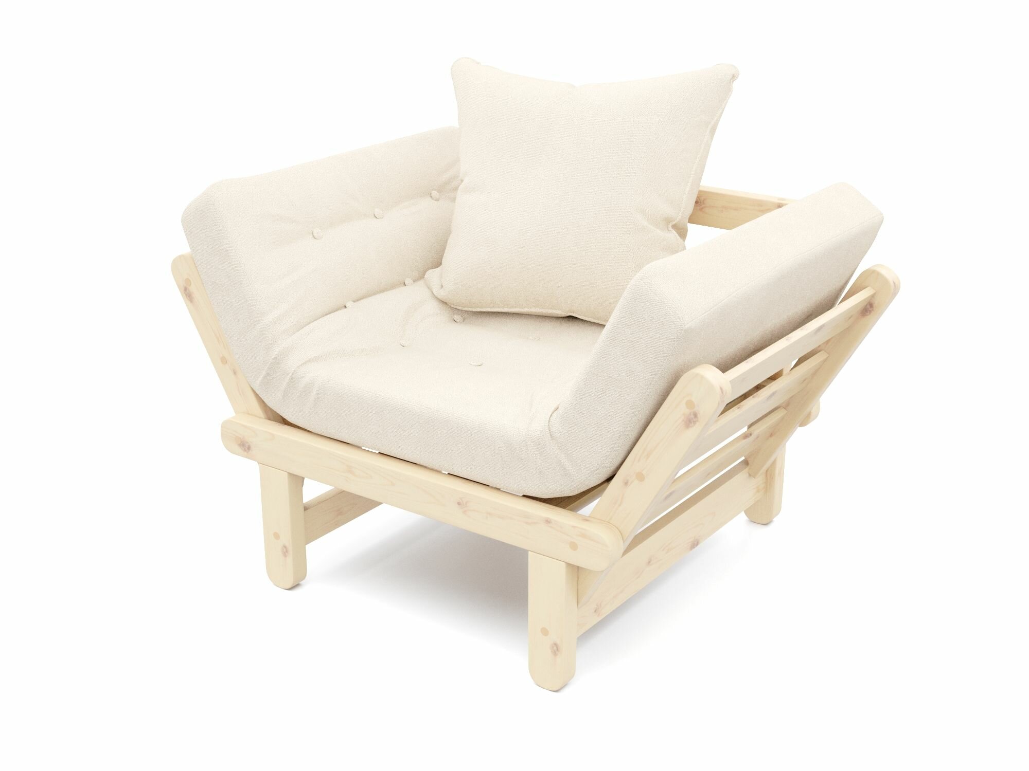 Кресло Arsko Стэнфорд бежевое, велюр, массив дерева, мягкое, для кафе и бара, на веранду и террасу, для бани, лофт