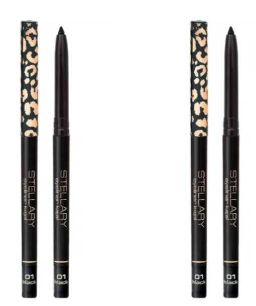 Автоматический карандаш для глаз Stellary eyeliner kajal, тон 01 Black, 0,28 г, 2 шт