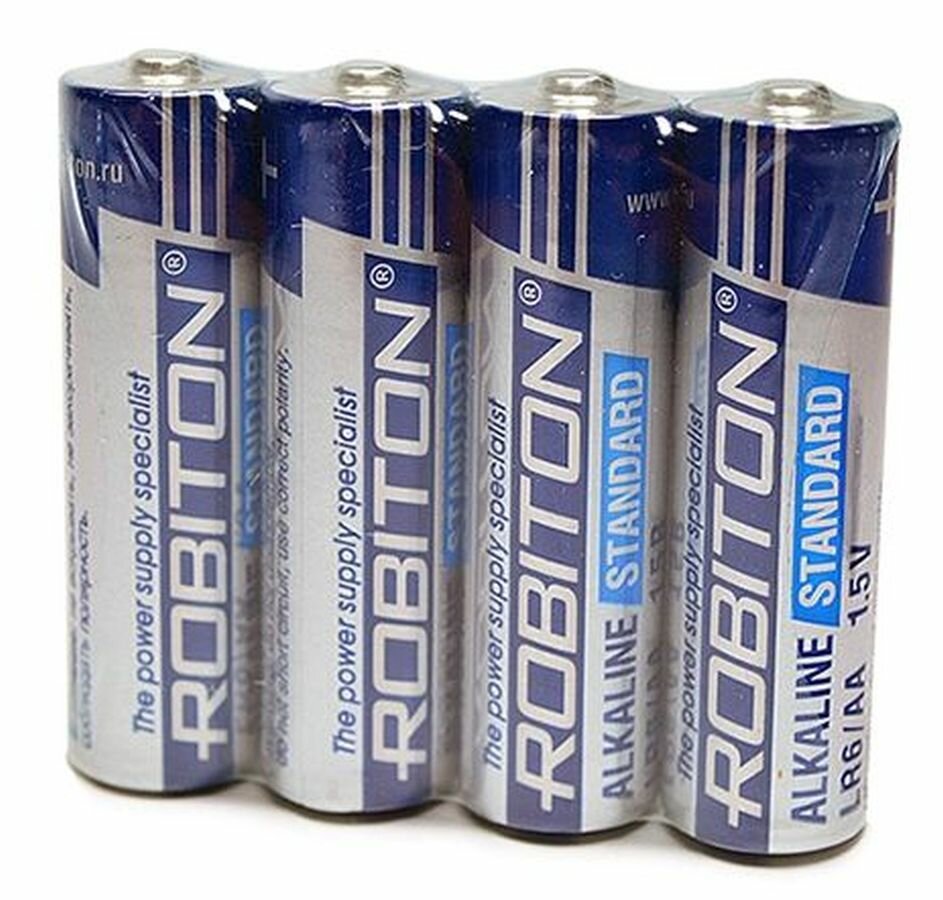 Алкалиновые батарейки AA/LR6 1,5В Robiton Standart, 4шт.