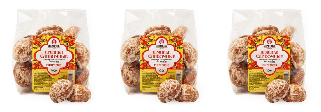 Пряники Демичев, Сливочные, 400 гр, 3 шт