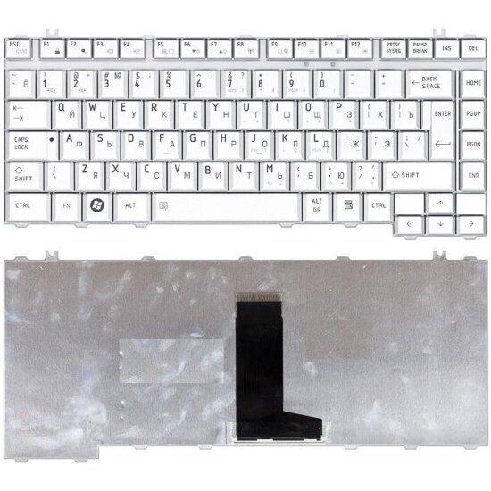 Клавиатура Amperin для ноутбука Toshiba Satellite A200 A210 A300 M300 L300 M500 M505 серебристая