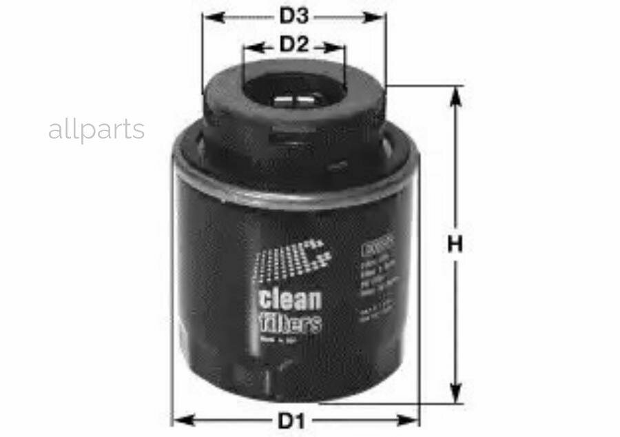 CLEAN FILTERS DO5509 Фильтр масляный AUDI: A3 (8P_) 1.4TFSi 07/08-05/10 \ SEAT: IBIZA V (6J_) 1.4TSi 06/09-05/10 \ SKODA: OCTAVIA (1Z_) 1.4TSi 11/08-06/10-, SUPERB II 1.4TSi 07/08-06/10