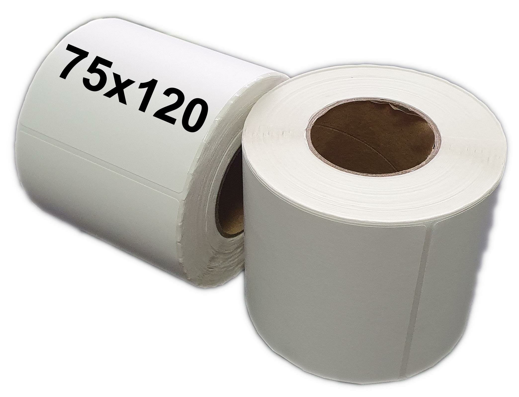 Термоэтикетка 75мм Х 120мм (300 эт/рул.) ЭКО. Упаковка 3шт.