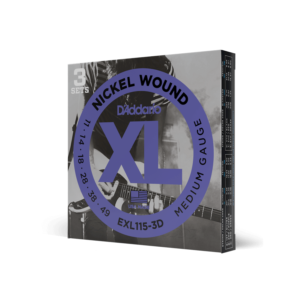 Струны для электрогитары D'Addario EXL115-3D (3 компл)