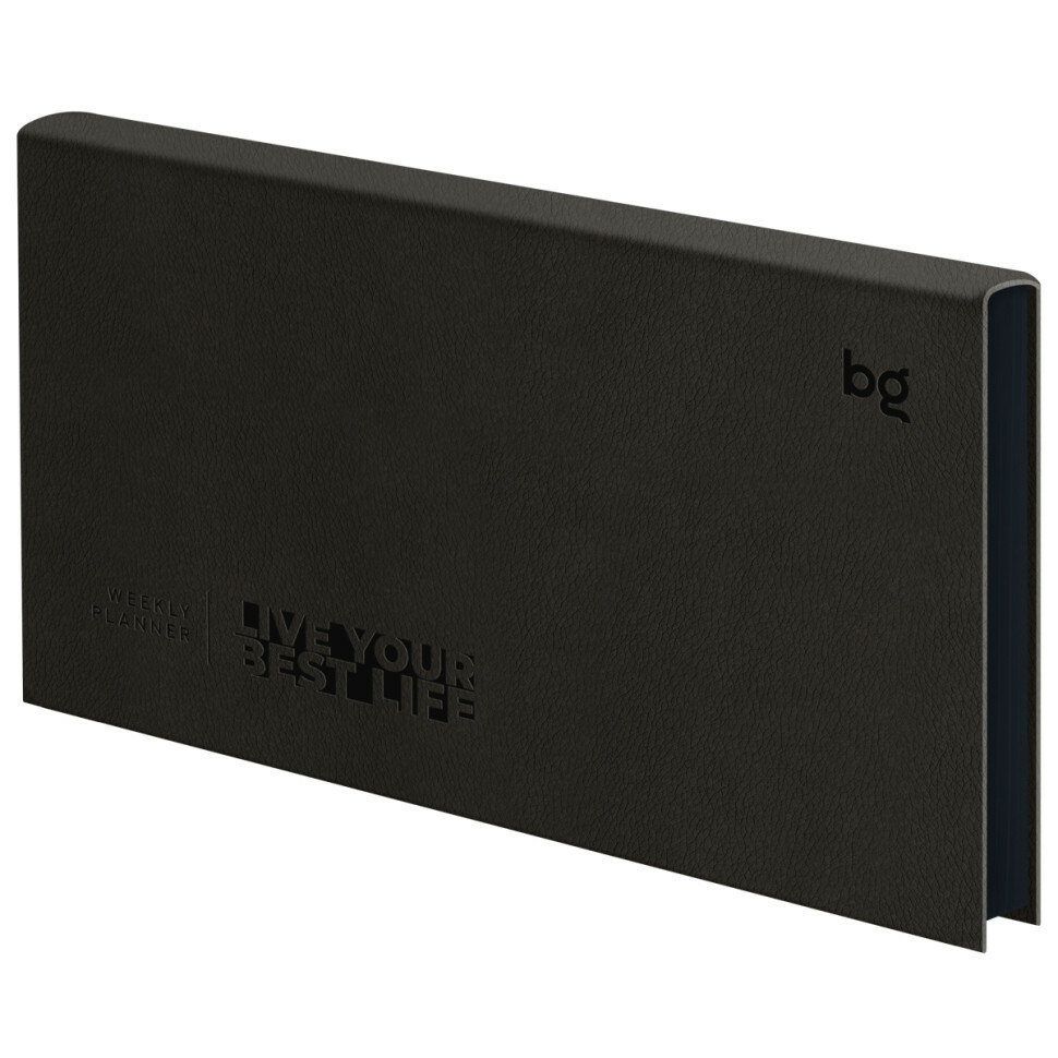 Еженедельник недатированный, 64л, мягкий переплет, кожзам, BG "Waltz.Black", цветной срез, 371685