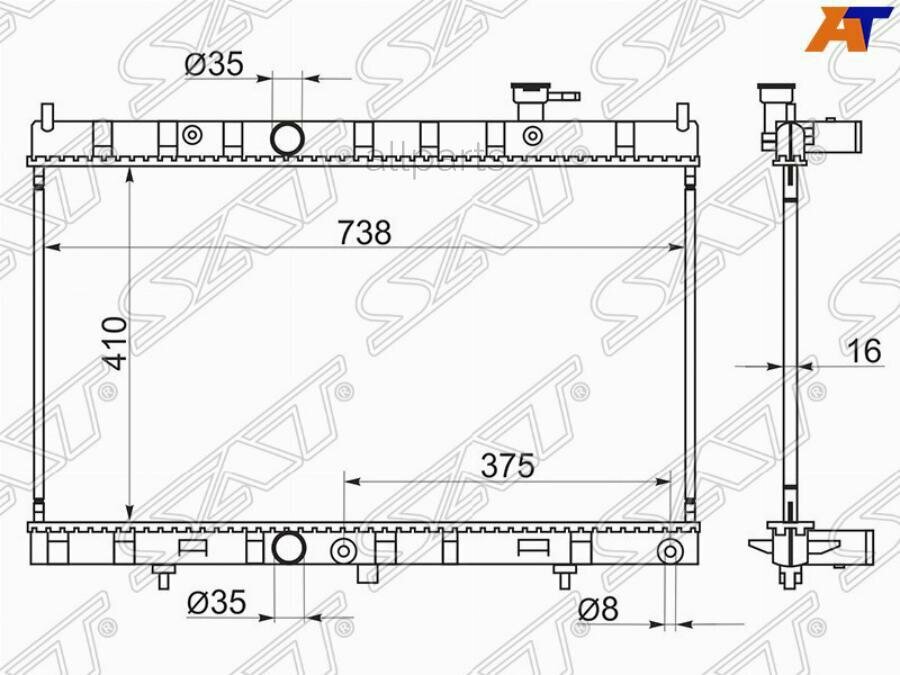 SAT NS0007-T32-1 Радиатор Nissan X-Trail 13-22