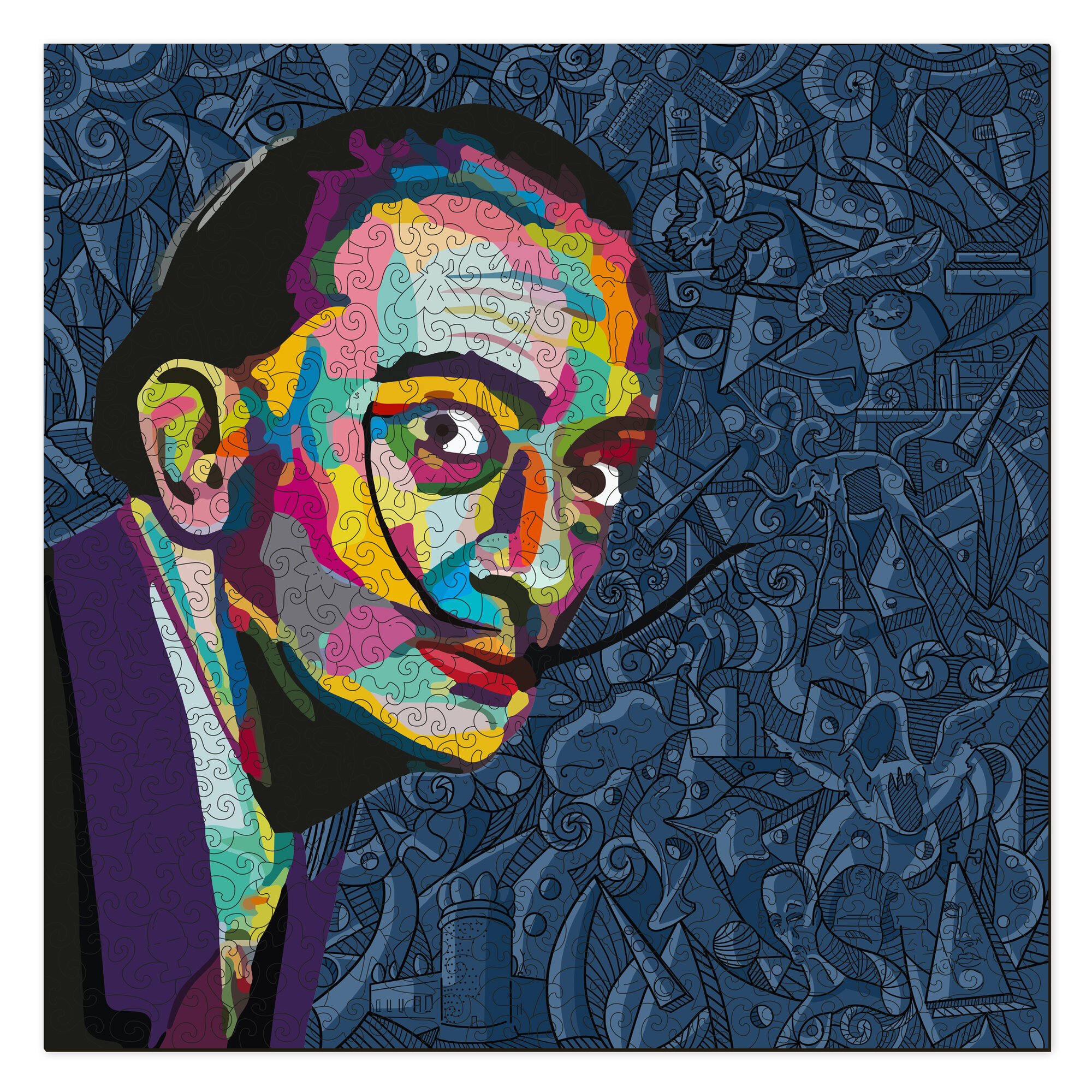 Деревянный пазл для детей и взрослых/Поп-арт Дали/головоломка/подарочный набор/игра