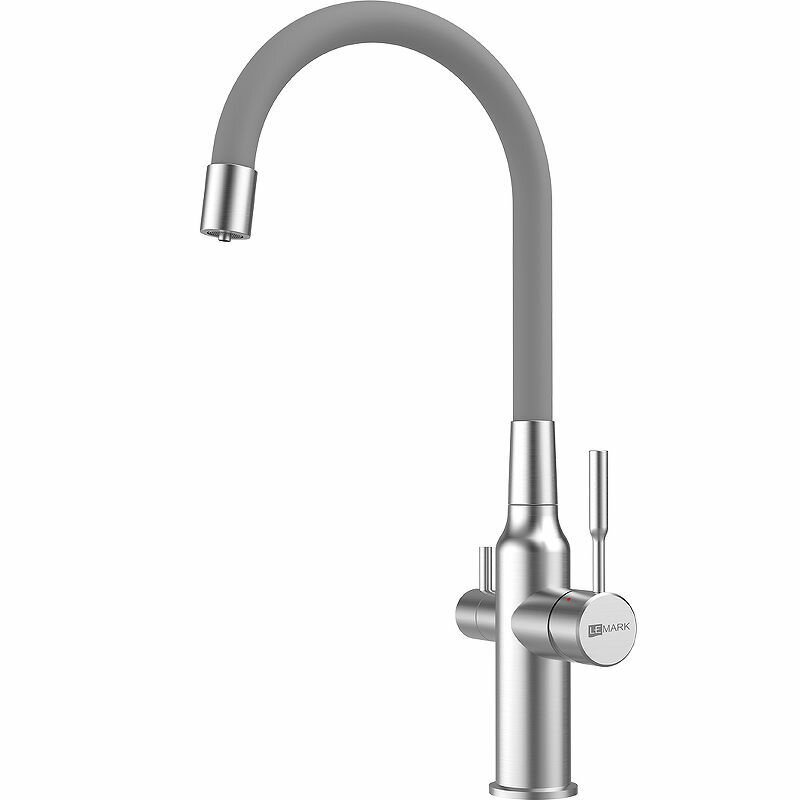 Смеситель Lemark Expert LM5083S-Gray для кухонной мойки, серый