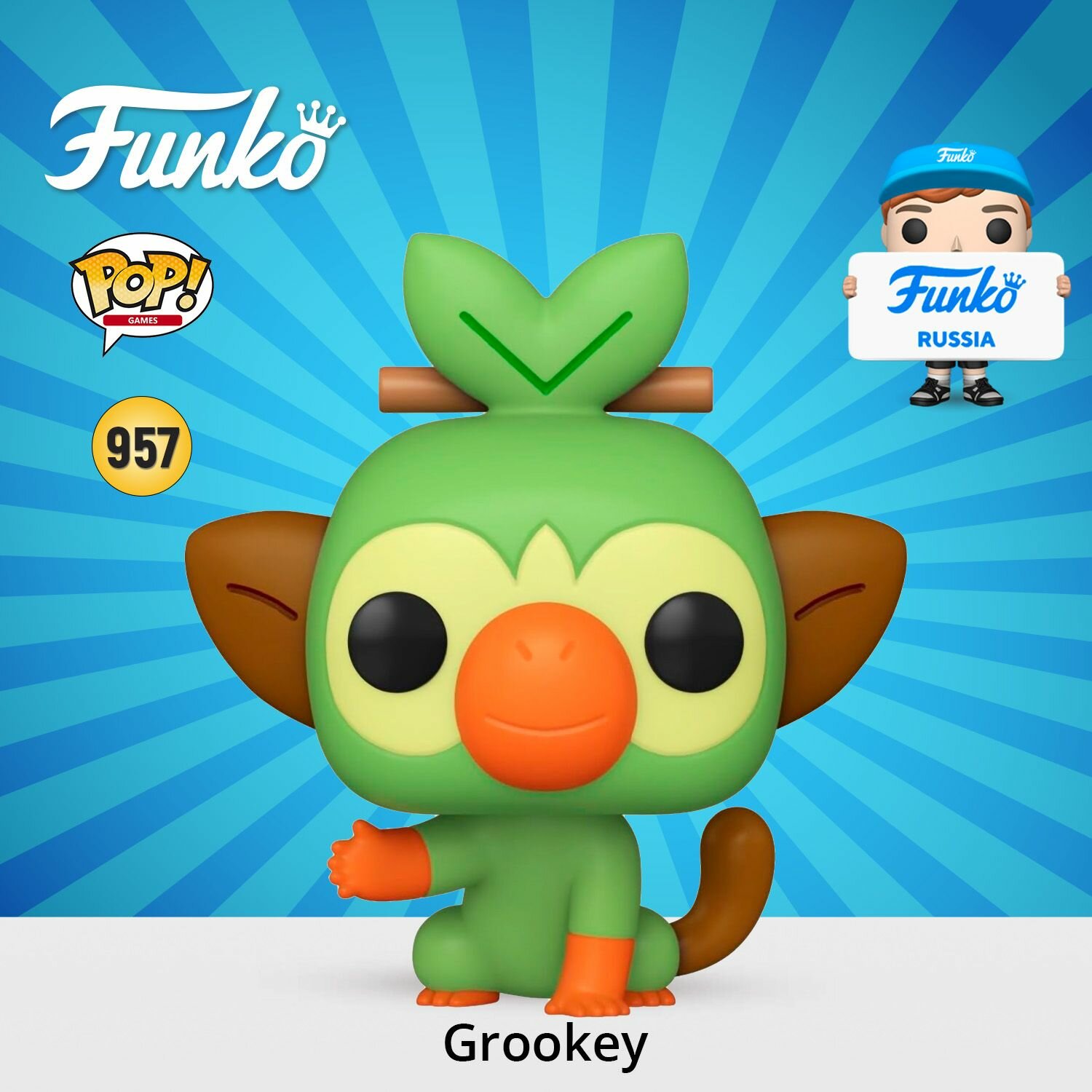 Фигурка Funko POP! Games Pokemon Grookey/ Фанко ПОП по мотивам игры "Покемон"