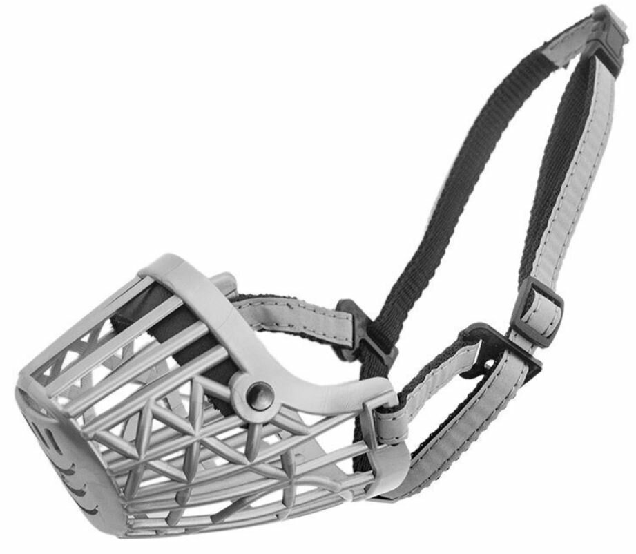 Yami-Yami Намордник пластиковый №4 "Silver Reflex", светоотражающий, 23см (доберман)