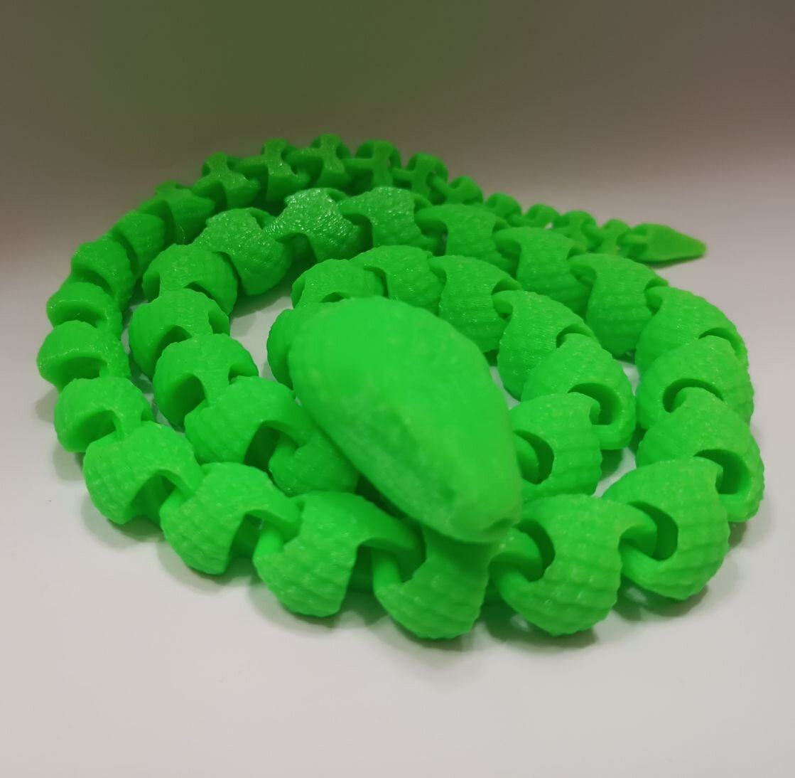 Подвижная Змейка антистресс, 3D-печать, светло-зеленая