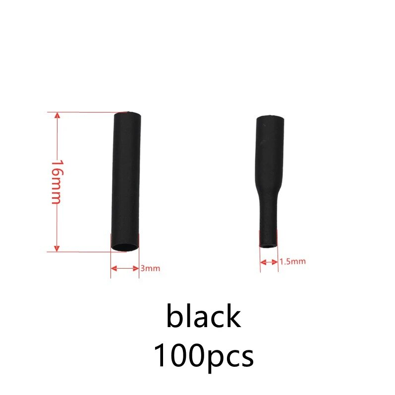 Светящаяся термоусадочная трубка Rompin для рыболовных крючков Черный, black 100pcs