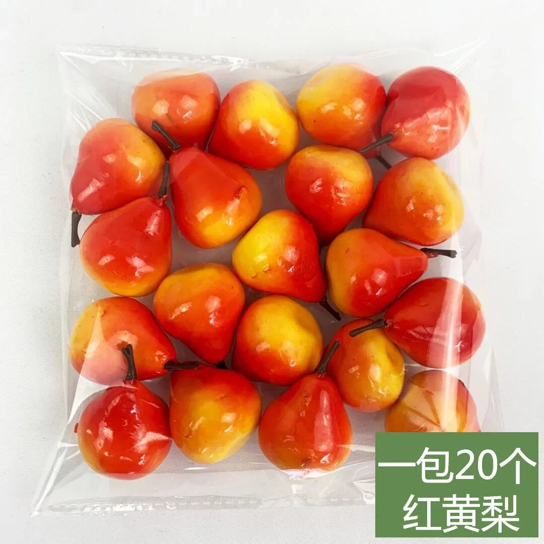 Искусственные фрукты и овощи набор из 10 штук Оранжевый, Red Yellow Pear