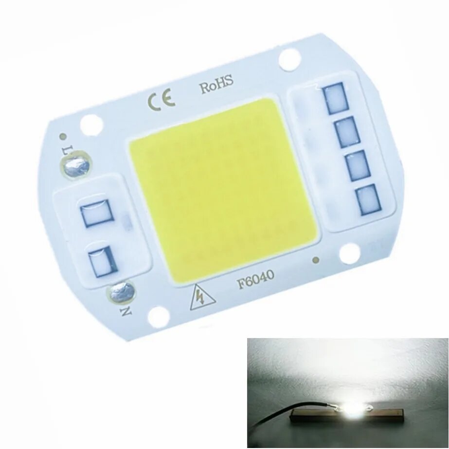PaaMaa LED COB Chip лампа 20Вт/30Вт/50Вт Cold White, 220V-30W