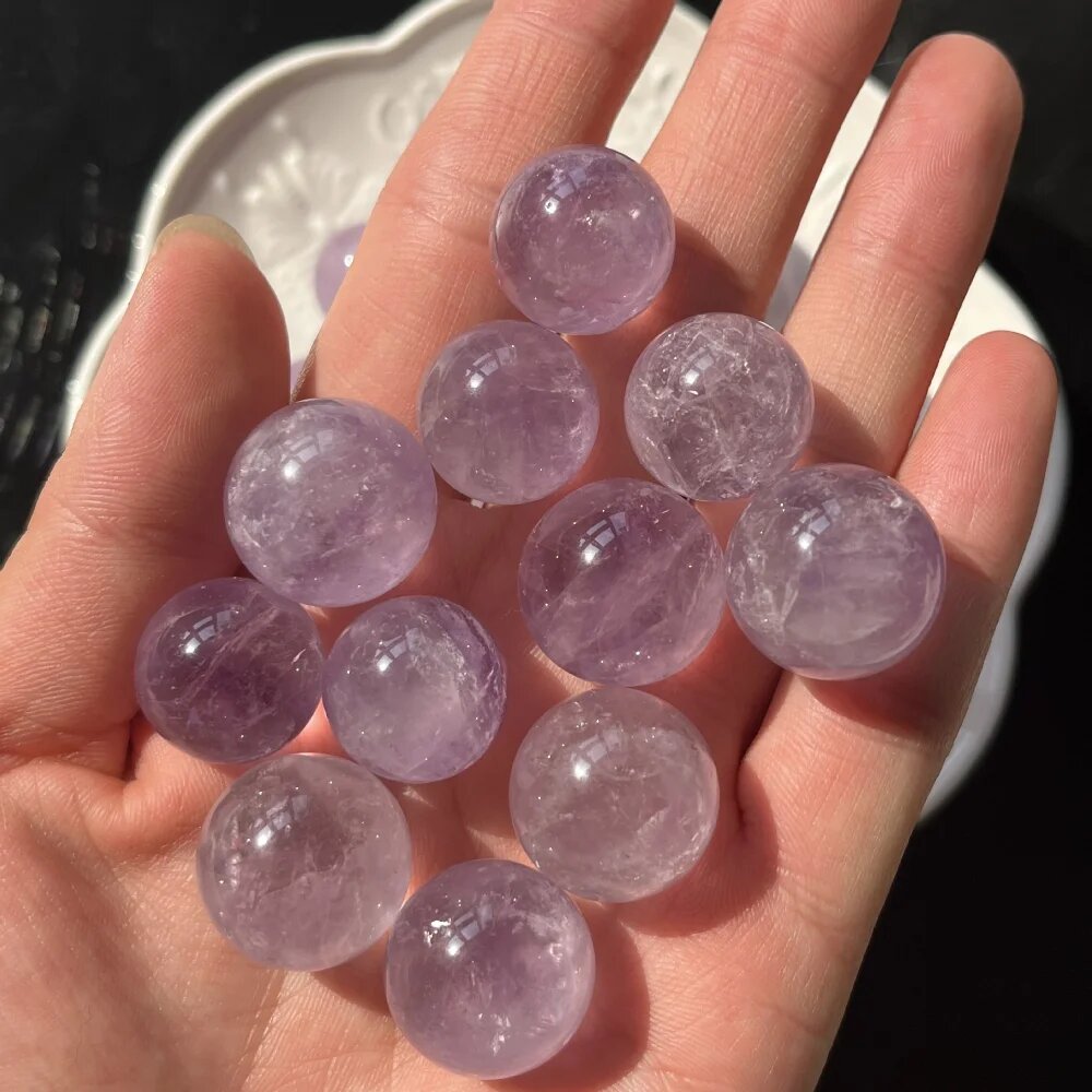 1 шт, редкий натуральный кварц, искусственный фиолетовый аметист, хрустальный шар, Сфера около 20 мм