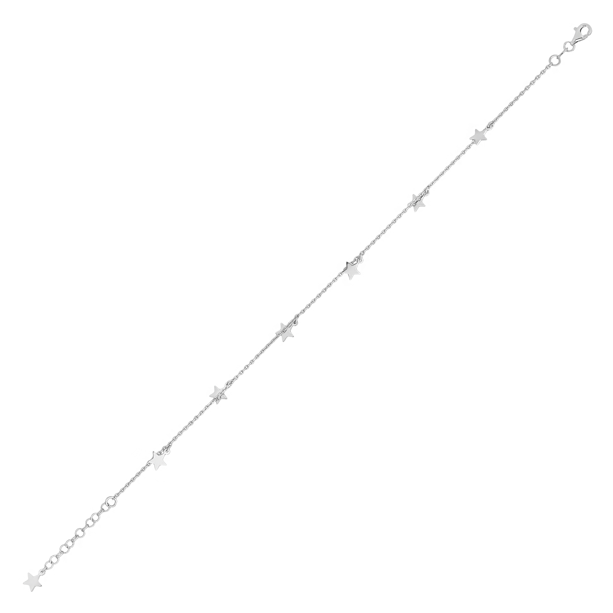 Браслет-цепочка, серебро, 925 проба, родирование