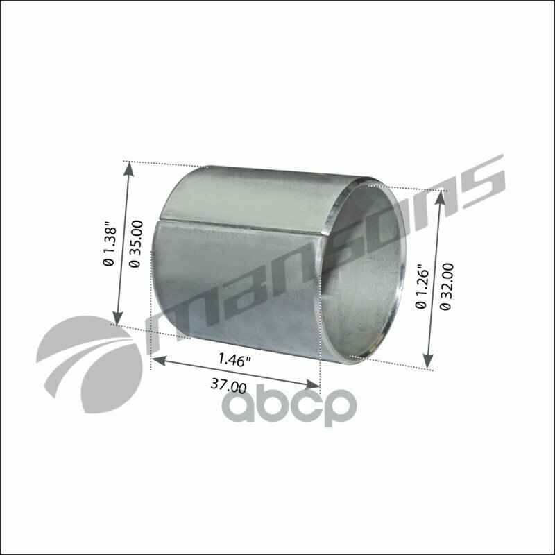 Втулка торм. колодки !(сталь) штамп. суппорт d32xd35x37mm ROR 07.91- Mansons арт. MPB09SS