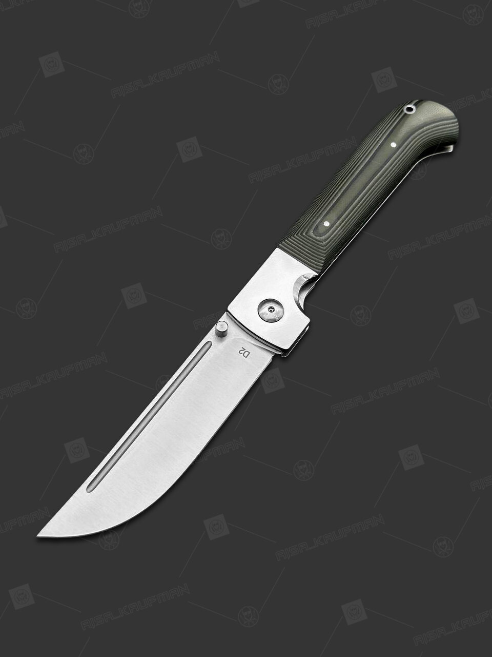 Нож складной Пчак, туристический, хаки, edc, сталь D2, рукоять орех