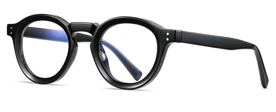 Очки для чтения с защитой от синего света для мужчин и женщин, противоусталостные компьютерные очки для пресбиопии, ретро круглая оправа TR90, очки с заклепками, черные