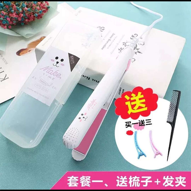 Мини-щипцы, для завивки и выпрямления волос, бело-розовые, пластик