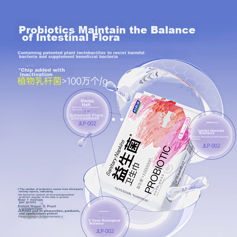 Fuyanjie Probiotic Mini Daytime Sanitary Napkins, 185mm, 12 Pieces, 2 Packs, Sanitary Napkins, 155mm, 20 Pieces, 2 Packs, Combo Pack