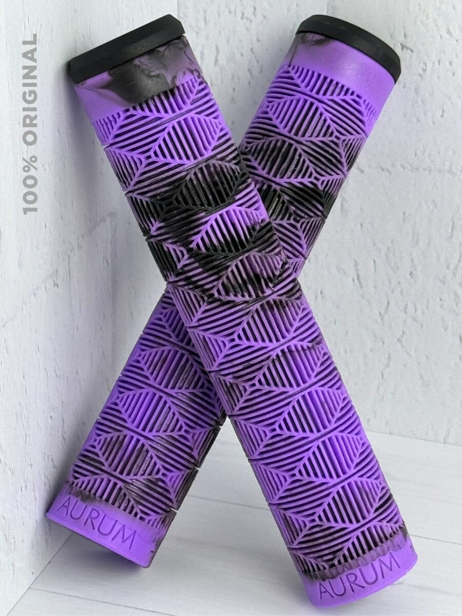 Грипсы для самоката велосипеда bmx Katana 150 - сиреневый/черный